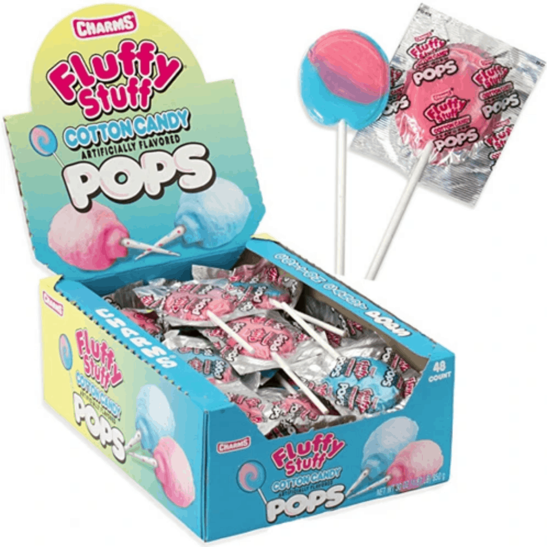 Fluffy Stuff Cotton Candy Lollipop exclusive at USA Sweets